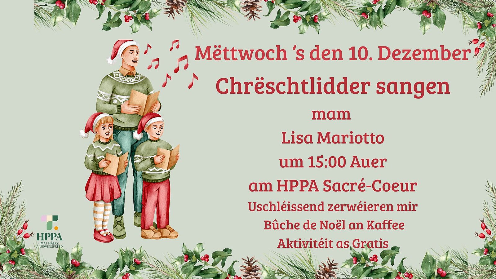 Chrëschtlidder Sangen | HPPA